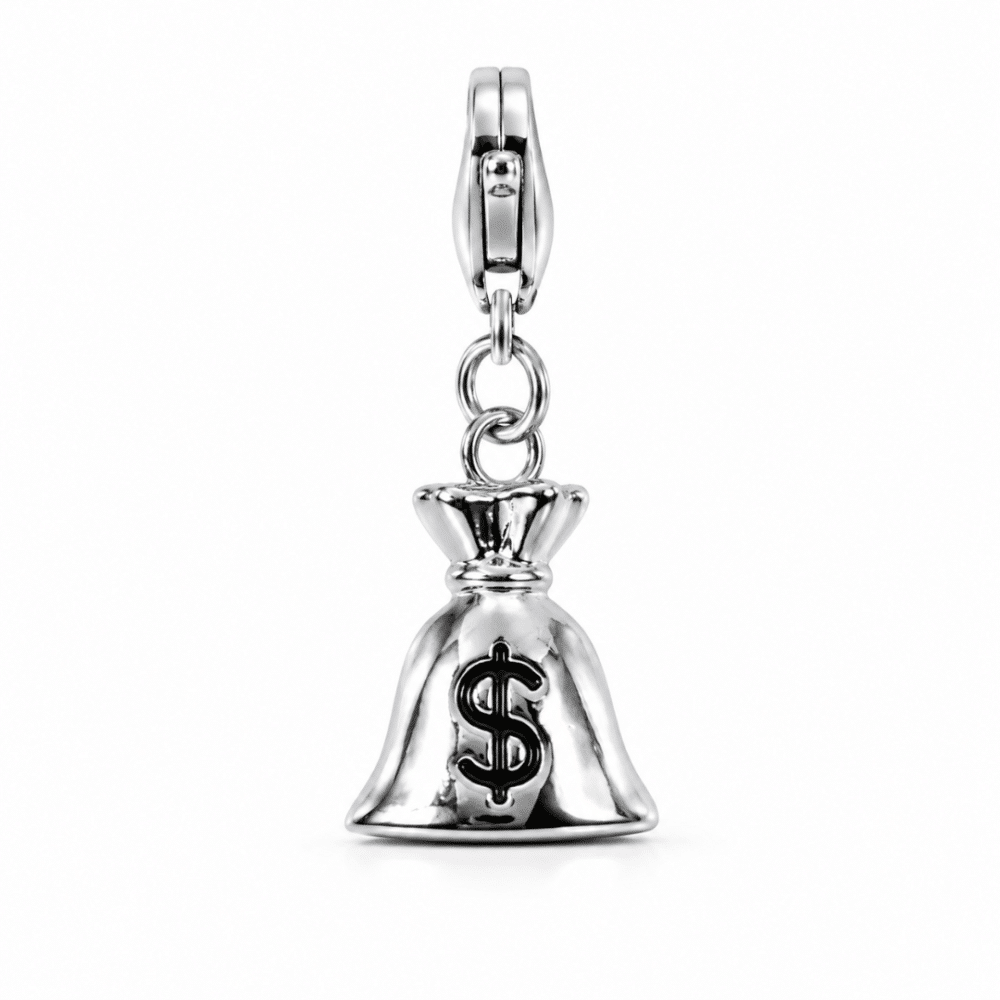 Clip-On Charm (Silver Money Bag) — Phone Chain Pendant | GALADO